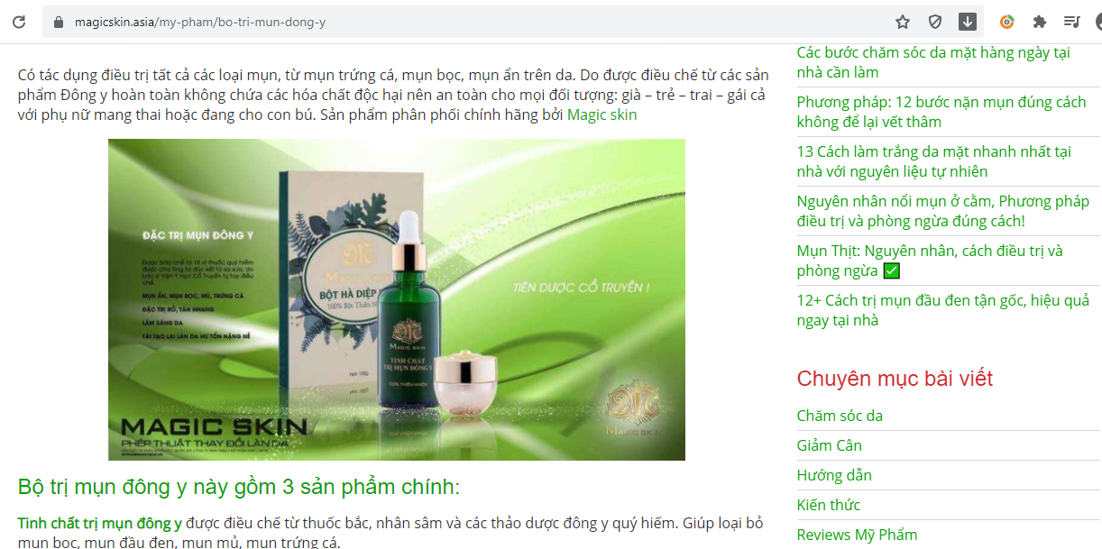 Loạn quảng cáo mỹ phẩm Magic Skin lừa dối người dùng, Công ty TNHH Tập ...