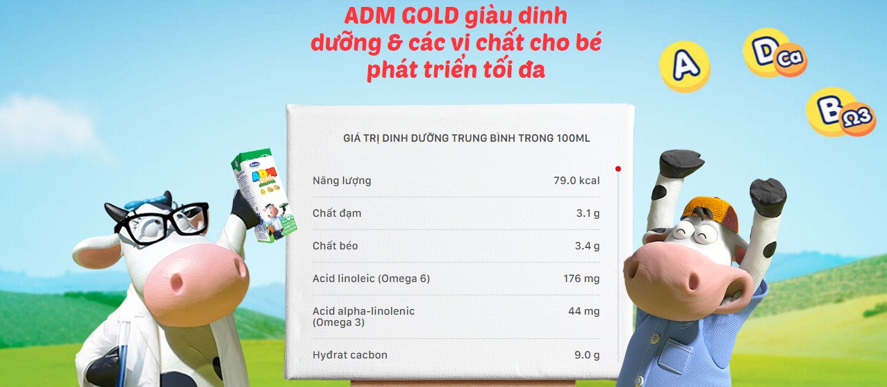 Vinamilk ADM GOLD mới - Mắt sáng dáng cao, trau dồi trí nhớ